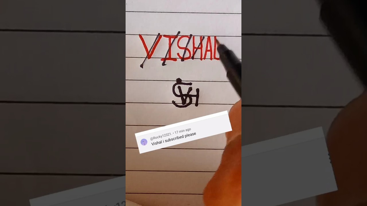 Vishal name logo design || logo design || #shorts - YouTube