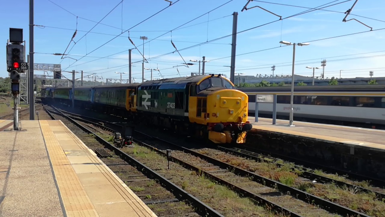 Greater Anglia Class 37 Short Set with dbso 10.5.17 - YouTube