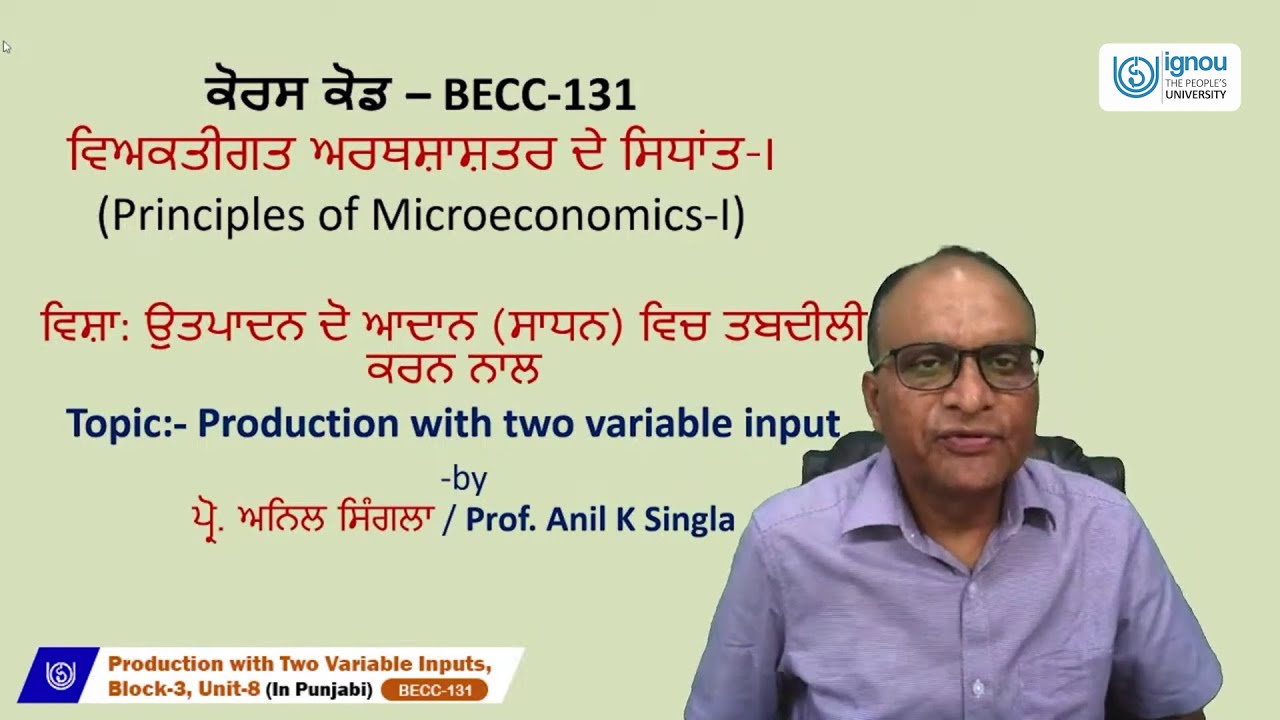 Production with Two Variable Inputs - YouTube