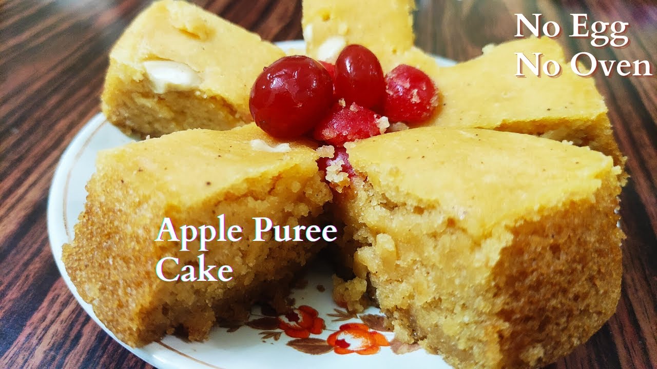 ആപ്പിൾ Puree കേക്ക് / Apple Puree Cake/ No Egg, No Oven Apple cake ...