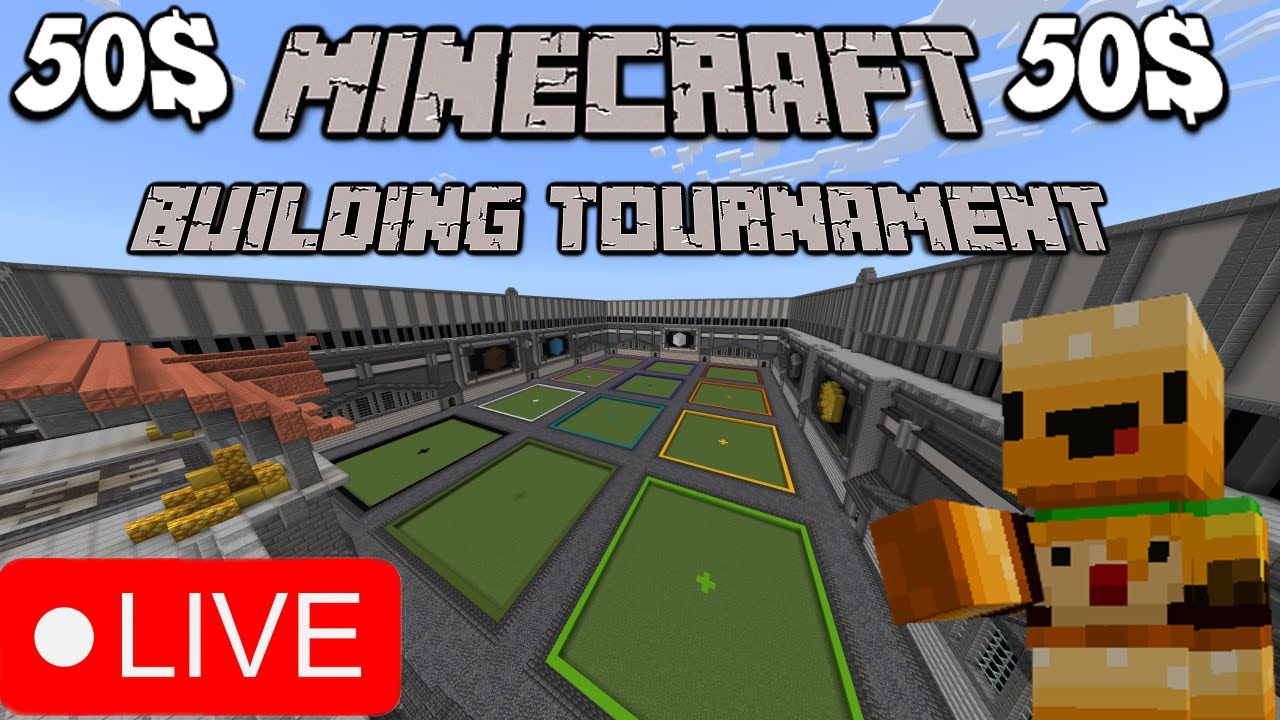 Minecraft Building Tournament LIVE -WINNER GETS $50 - Road to 5,000 ...