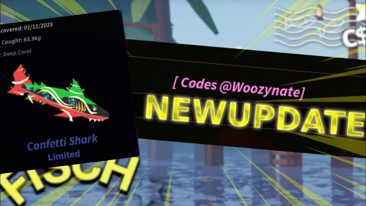 CONFETTI SHARK CODE FISCH ROBLOX - YouTube