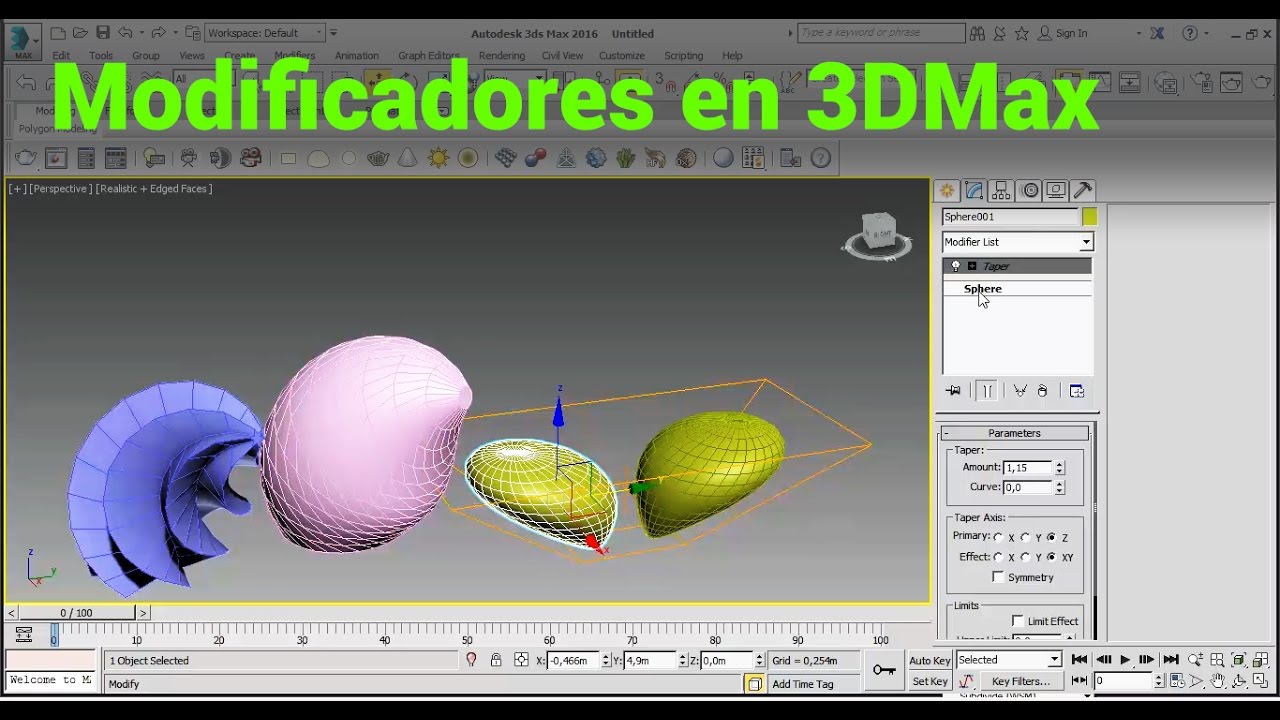 3DMax Uso de Modificadores - YouTube