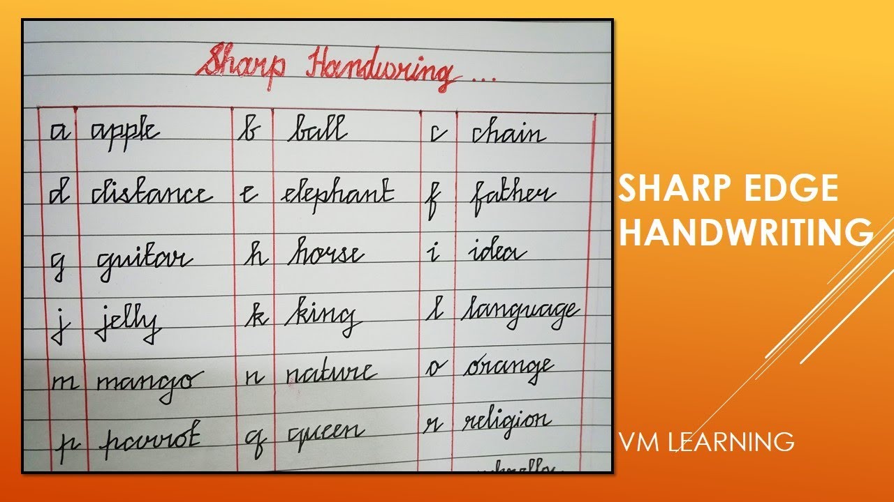 How to write Sharp Edge Handwriting easily || In A to Z Format || - YouTube