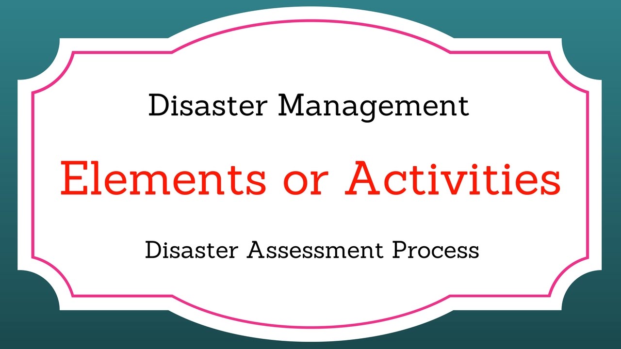 Elements or Activities of Disaster Assessment Process । Components ...