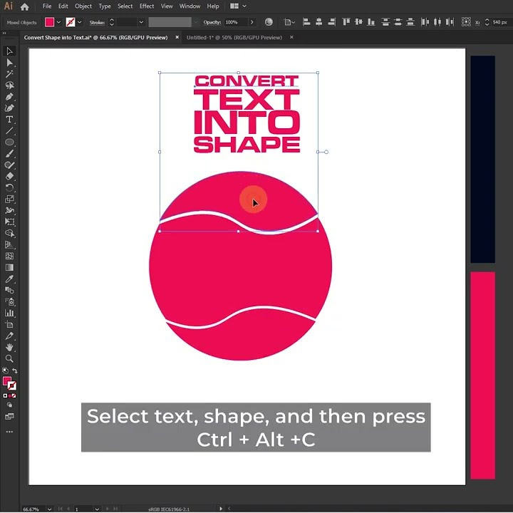 How To Convert Text Into Shape In Adobe illustrator | #illustration # ...