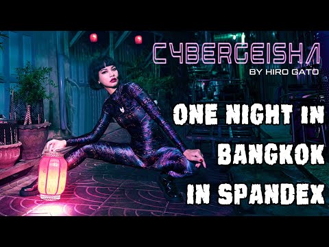 Spandex Catsuit Model in the Streets of Bangkoks Chinatown - Cyberpunk Photoshoot Vlog