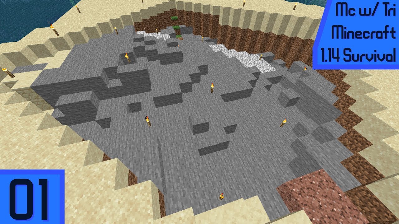 Minecraft with Tri - Start of the base! Part 1 - Minecraft 1.14 ...