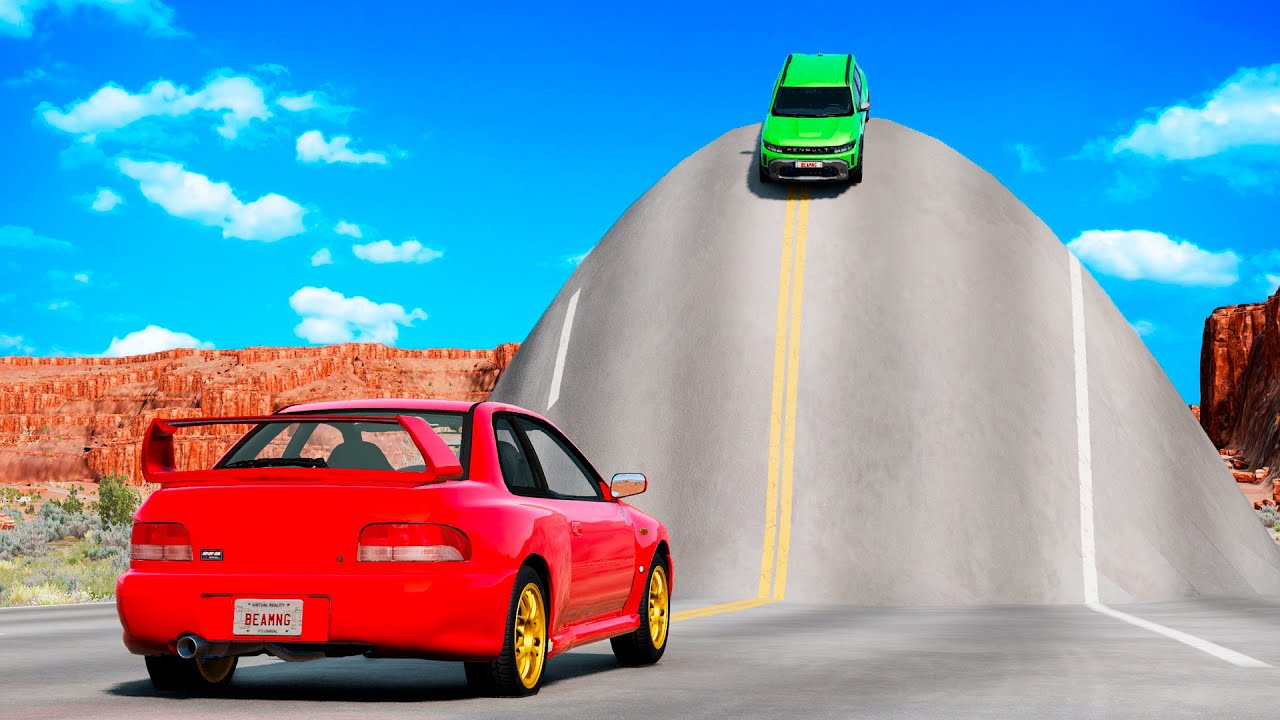 Cars vs Switchback Road Challenge #1 in BeamNG Drive! - YouTube