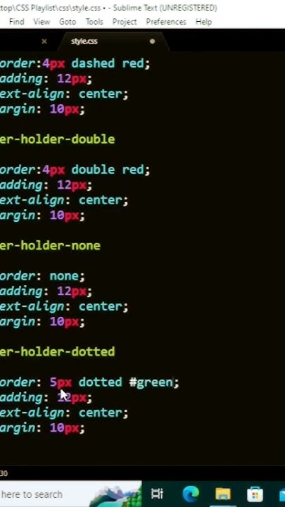 Different Types Of Css Border Html Htmltutorial Css Css3 Border Differenttypesofborder
