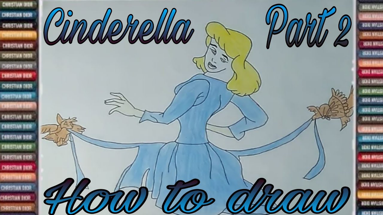 Disney princess drawing cute Cinderella | pencil sketch | Easy step by ...