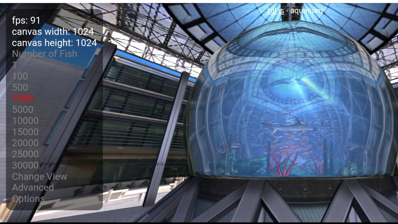 Rog phone 電競手機 WebGL Aquarium X-mode測試 - YouTube