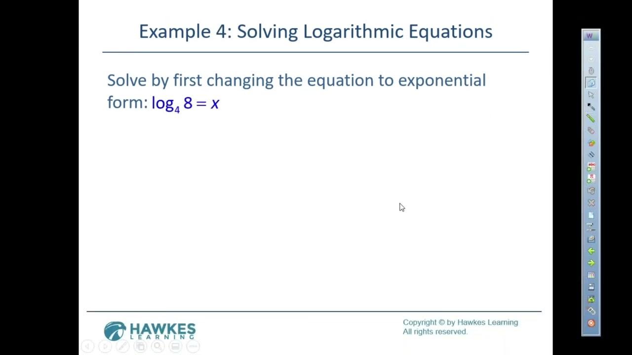 Chapter 15 4 Logarithmic Functions Part II default - YouTube