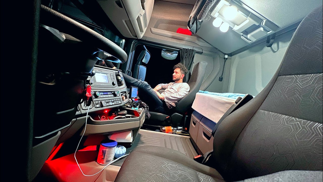 Solo Camping and Night Routine on the Scania Truck - Truck ASMR - YouTube
