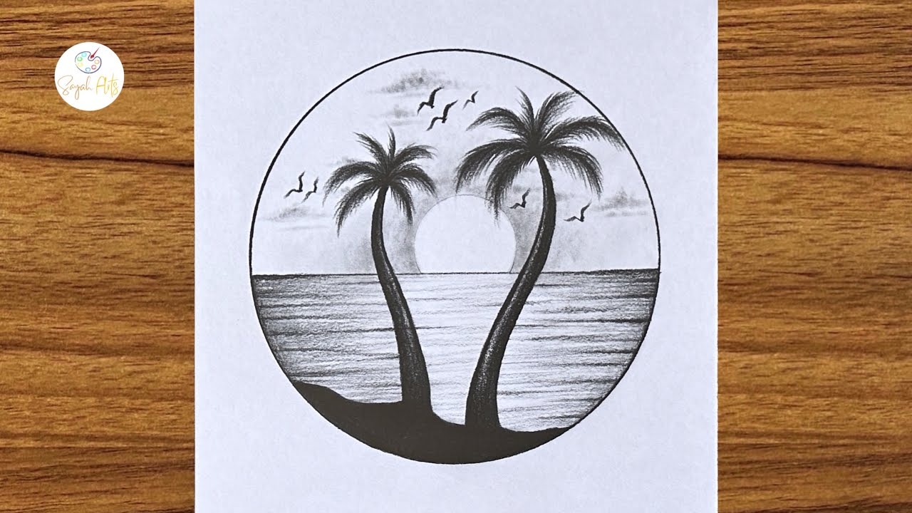 Easy circle scenery drawing || Circle drawing for beginners || Easy ...