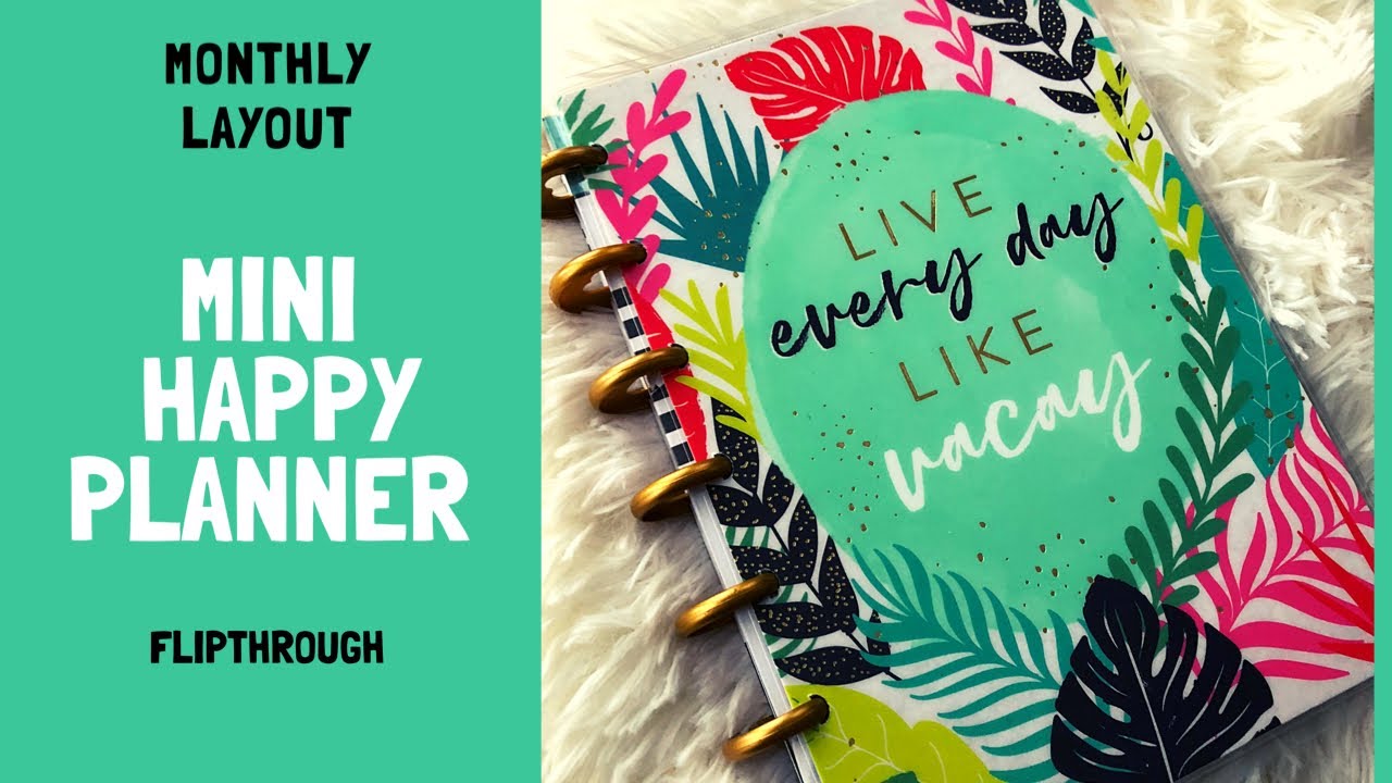 Mini Happy Planner - “Vacation Vibes” || Monthly Layout - YouTube