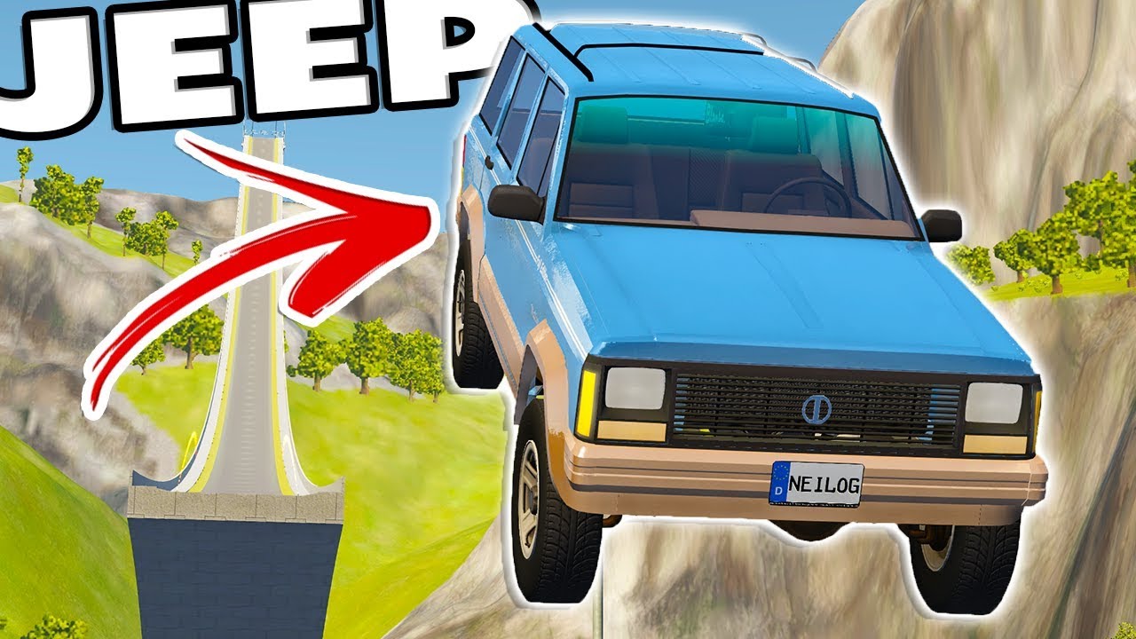JEEP CHEROKEE FLIES ON CAR JUMP ARENA! - 3 Awesome BeamNG Drive Mods ...