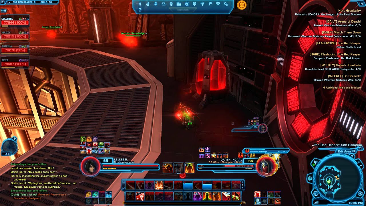 SWTOR - KOTFE : APOTF vs The Red Reaper Hard Mode - Darth Ikoral - YouTube