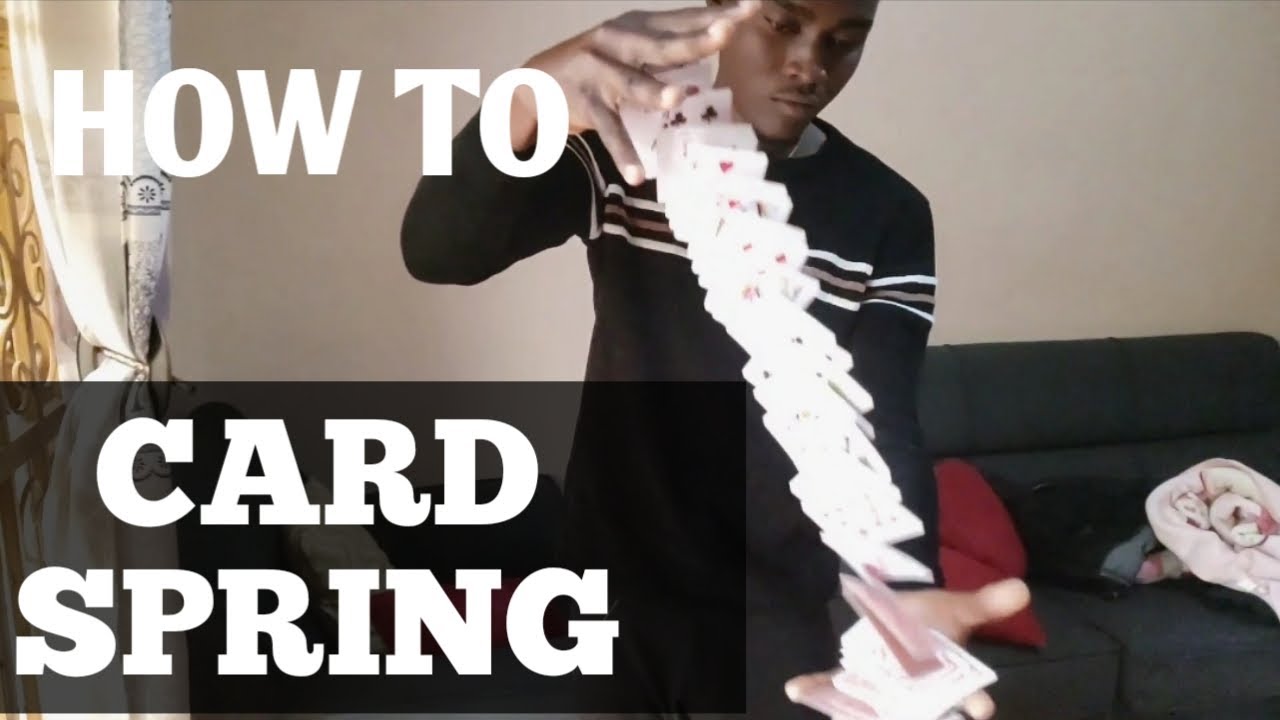 Learn this professional magician flourish. Card spring. - YouTube