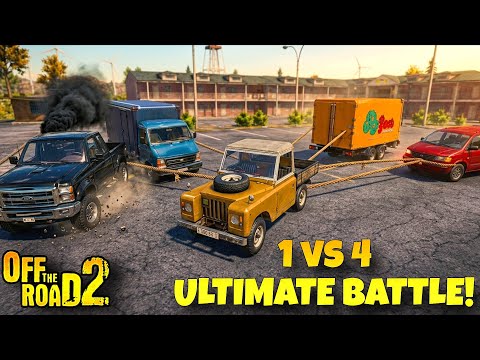 Most Insane Tug of War! Ultimate Towing 1 Vs 4 Who won? | Off The Road 2 Beta 2 Android Game play HD