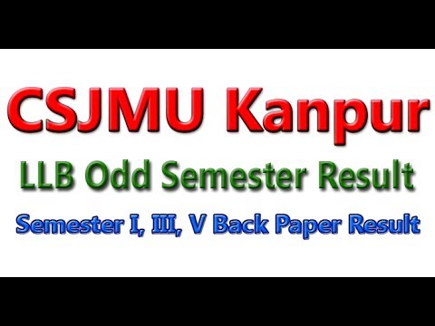 CSJMU Kanpur LLB Odd Sem Back Paper Result 2016-17, Check Here LLB Back ...