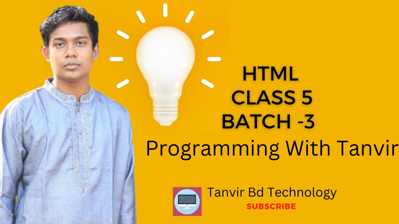 html class 5// pwt Batch 3 // web design free class/// Programming With ...