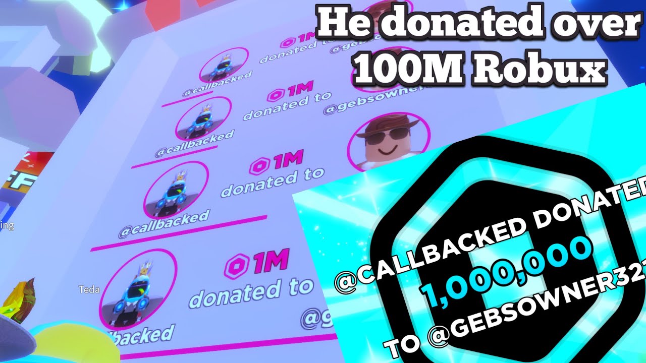 He Donated over 100M Robux... (Pls Donate) - YouTube