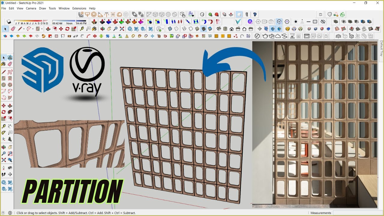 Partition | Furniture design | Sketchup | Vray render - YouTube