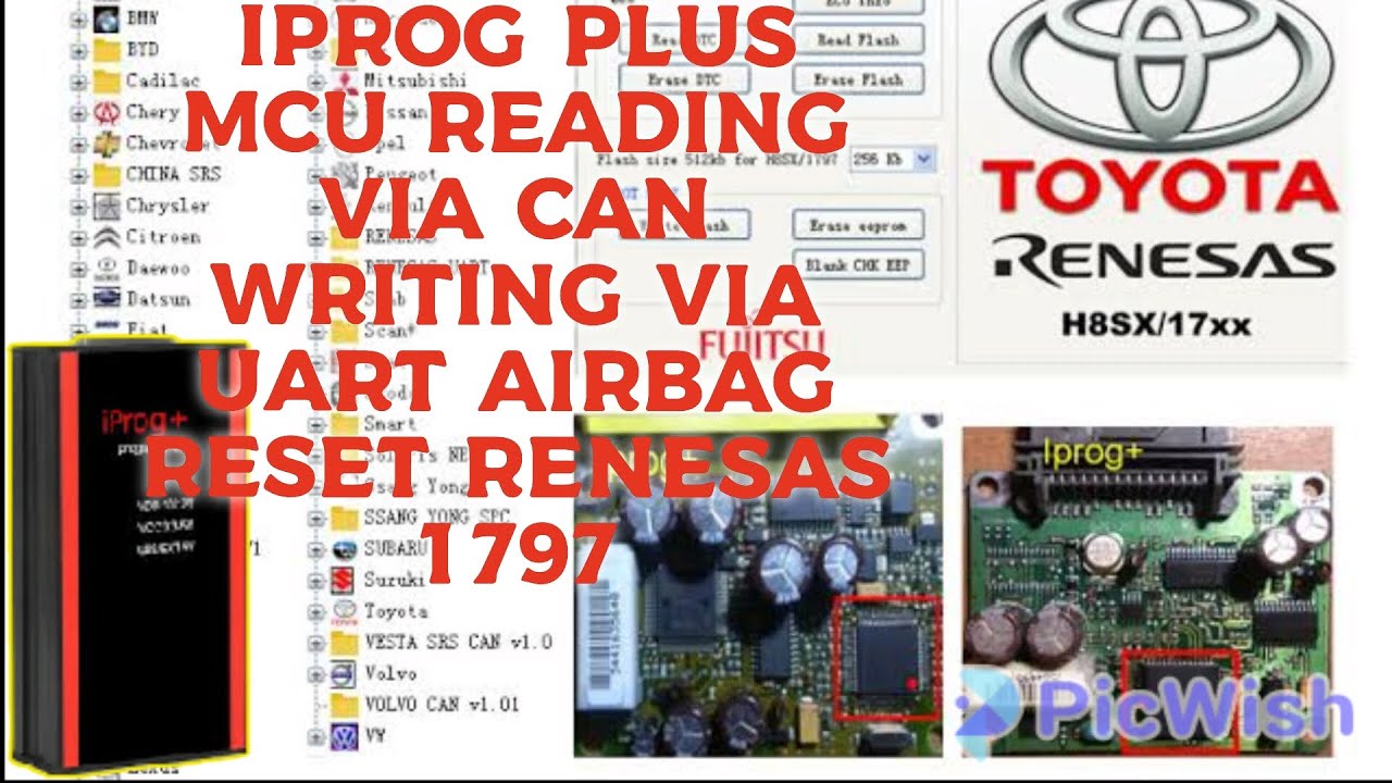 iProg Plus Mcu Reading via Can Writing Via Uart AirBag Reset renesas 1797 - YouTube