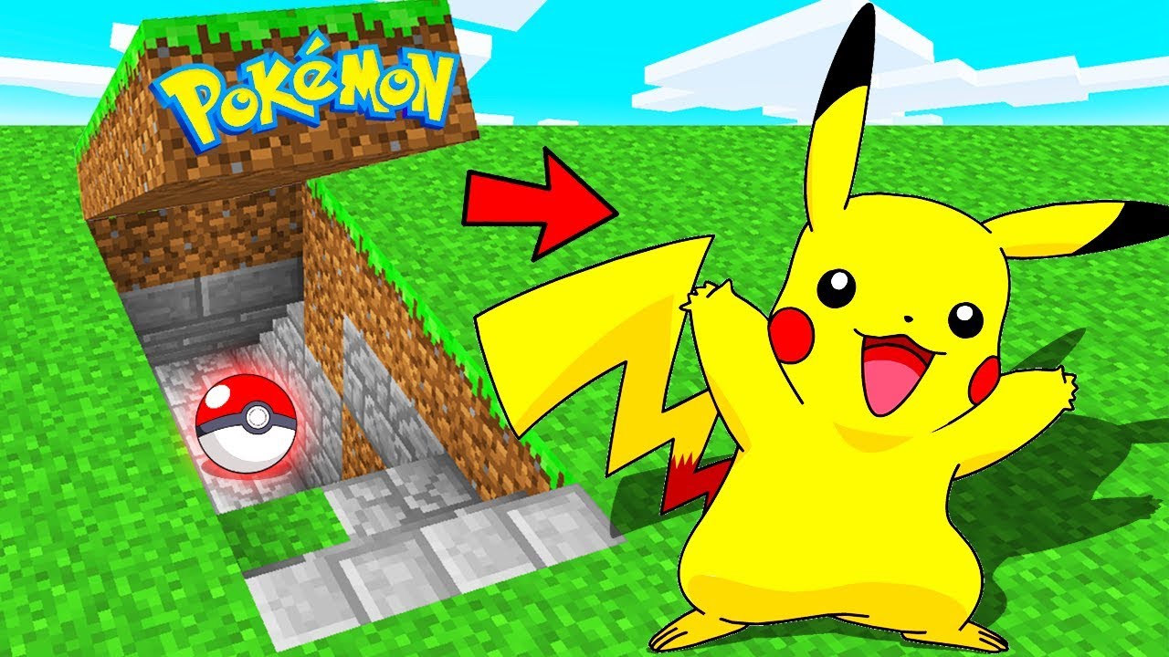 NOS ESCONDEMOS en el BÚNKER SECRETO de PIKACHU en MINECRAFT | POKEMON ...