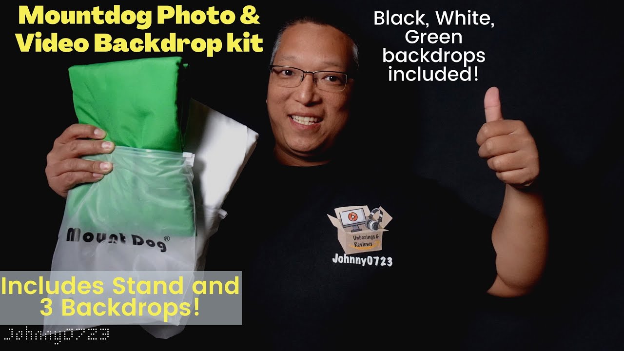 Photo and Video Backdrop Set - Comes with Stand and Black/White/Chroma ...