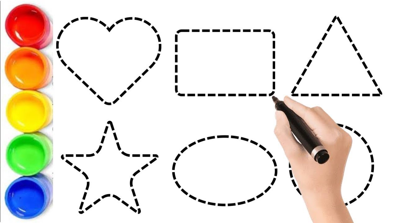 2D Shapes Drawing and Colouring For kids and Toddlers | learn 2d shapes ...