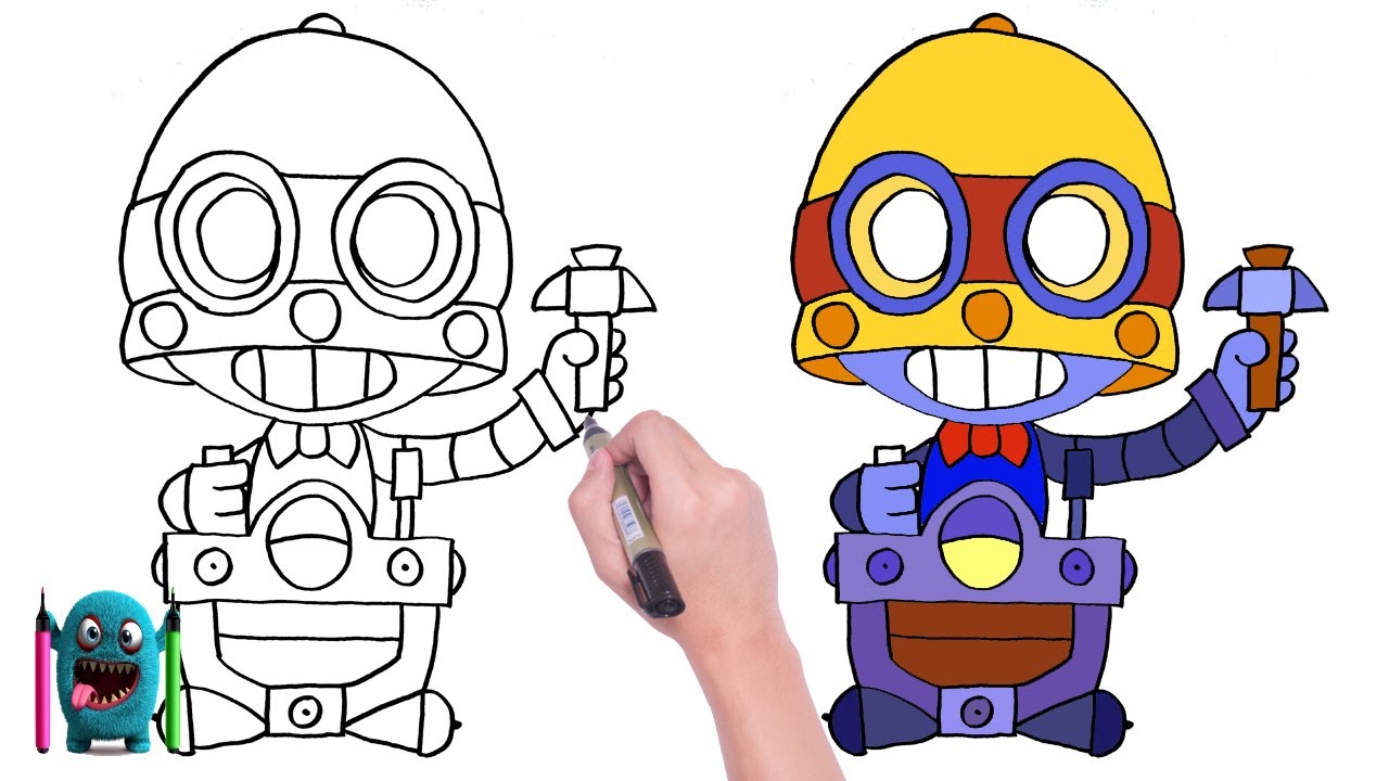 Carl Çizimi How to Draw Brawl Stars Carl - YouTube