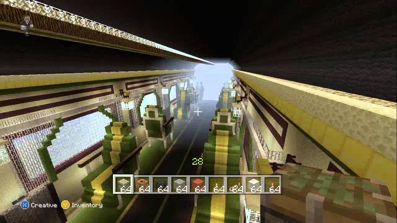 Minecraft xbox 360 Steam Locomotive and passenger car walkthrough - YouTube