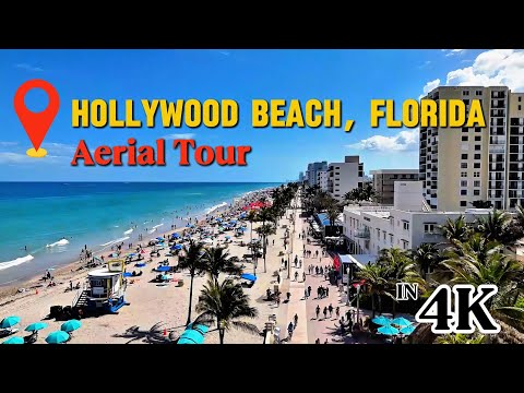 🌴Hollywood Beach Florida 4K Drone Tour | Broadwalk, Beach & Nightlife Vibes