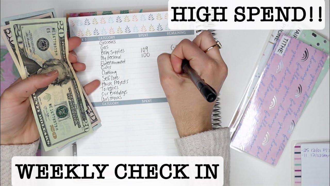HIGH SPEND Cash Envelopes Weekly Check In | OVER BUDGET | November Week ...