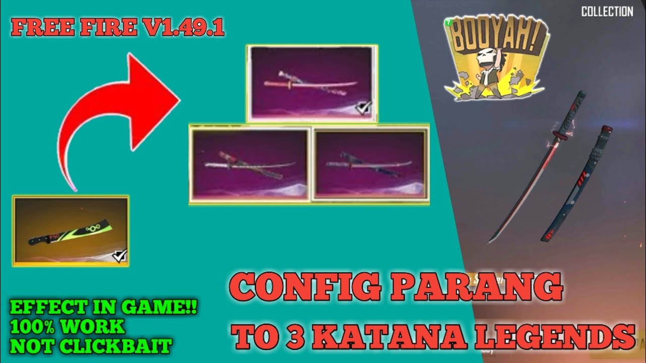 "SKIN GRATIS FREE FIRE" !! DATA CONFIG PARANG JADI KATANA - YouTube