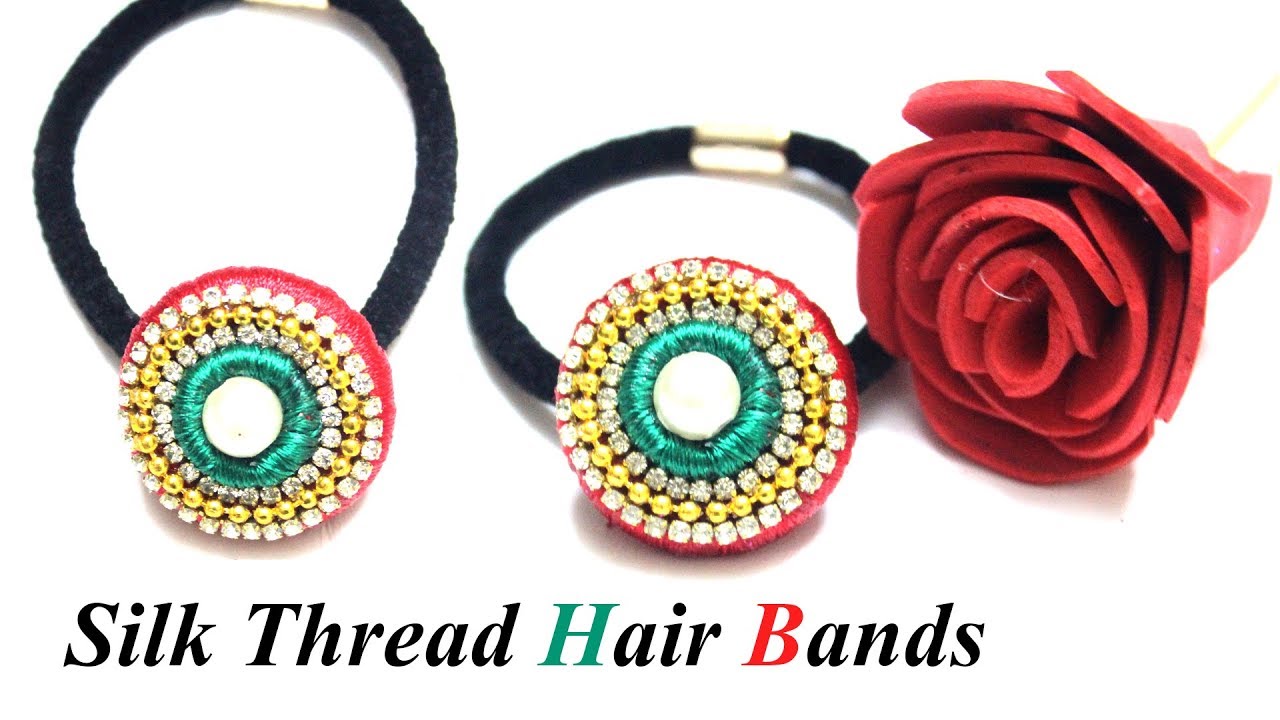 Silk Thread Hair Bands Making - YouTube