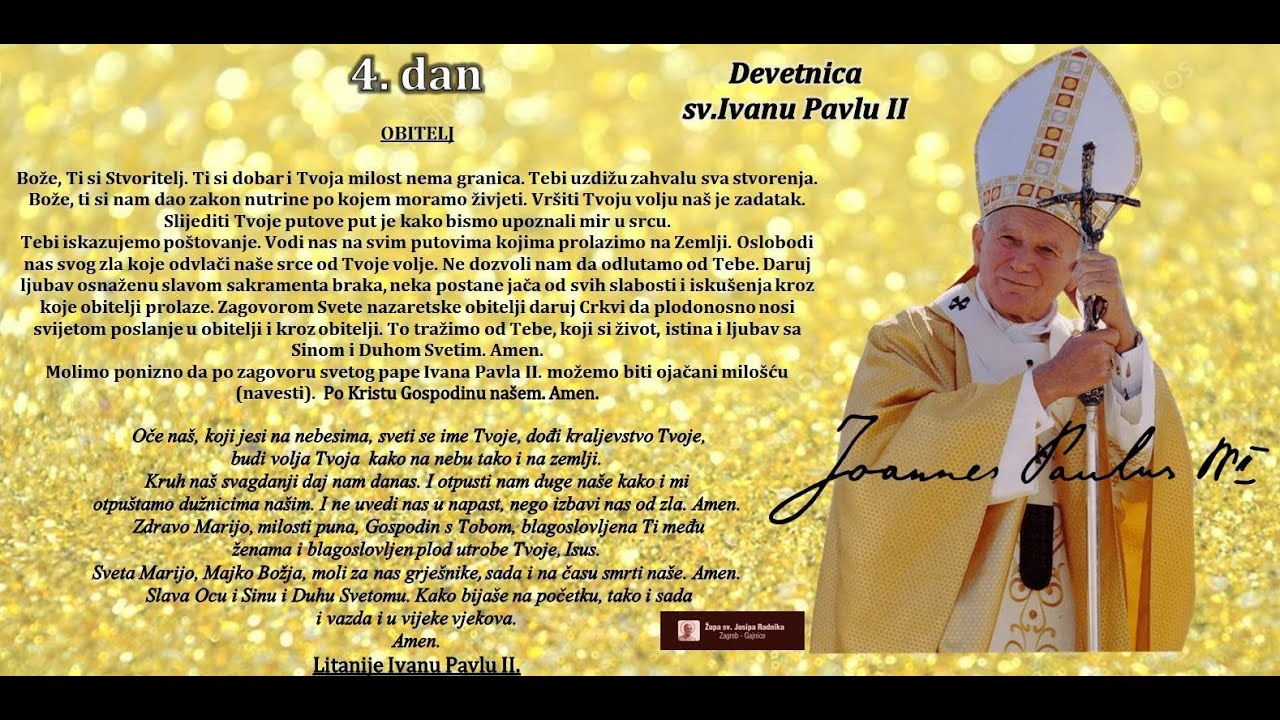 Devetnica Ivanu Pavlu II - 4.dan - Obitelj - YouTube