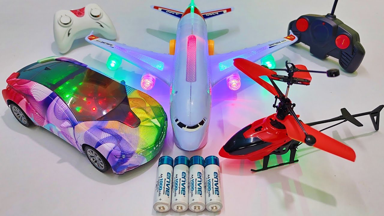 3D Lights Airbus A380 and 3D Lights Rainbow Rc Car | Helicopter ...