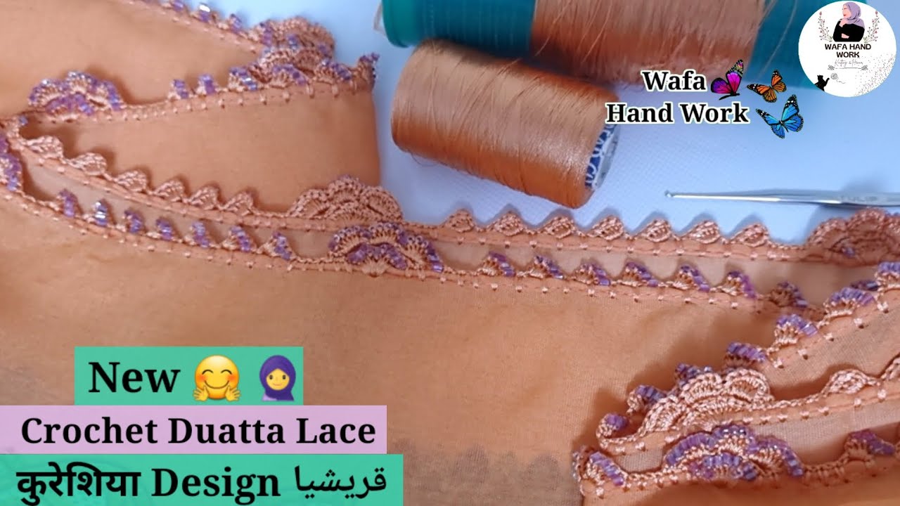 Easy Dupatta Neck sleeves | Crochet Lace Pattern | Qureshia Lace Design ...