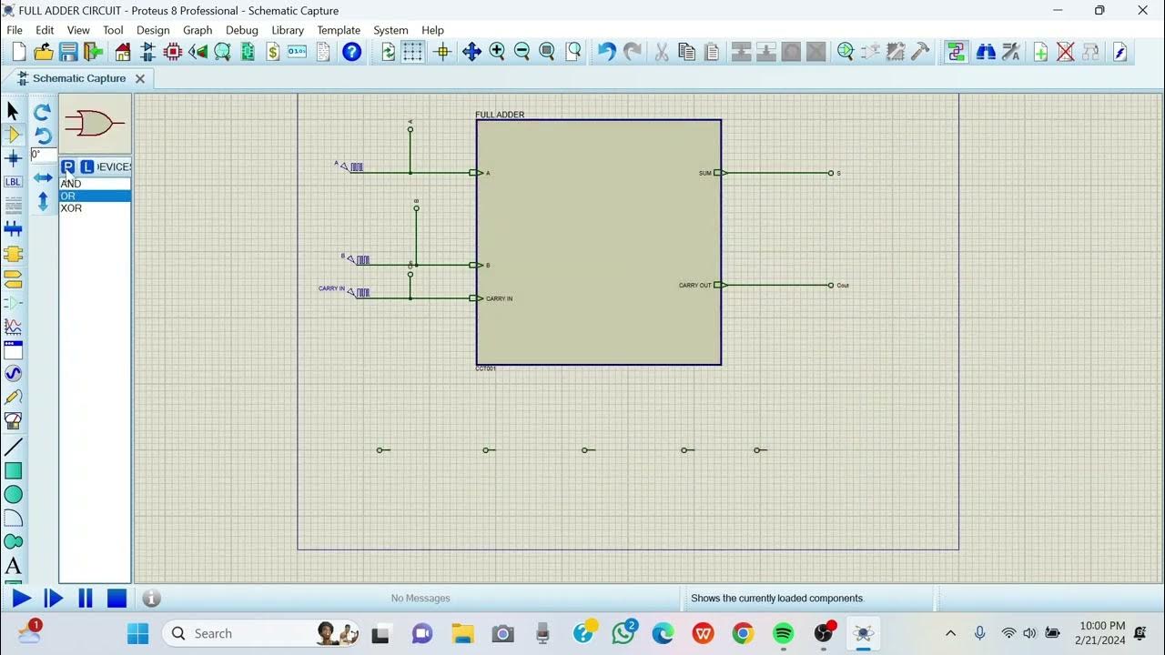 FULL ADDER CIRCUIT USING SUB CIRCUIT MODE - YouTube