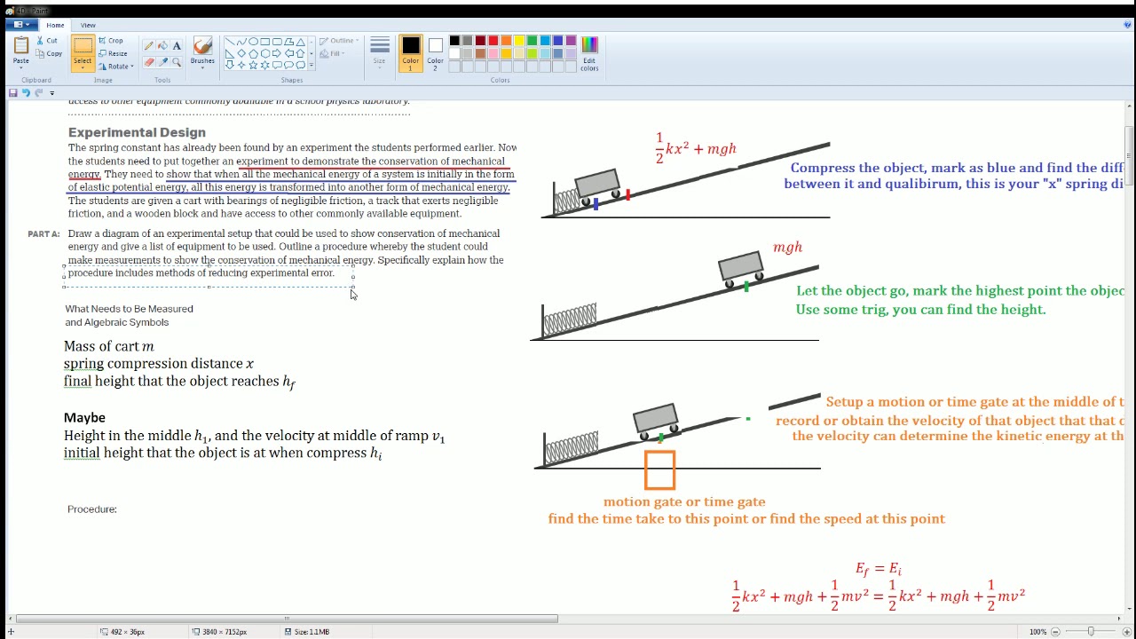 AP Physics Workbook 4.D Spring Potential Energy Lab - YouTube