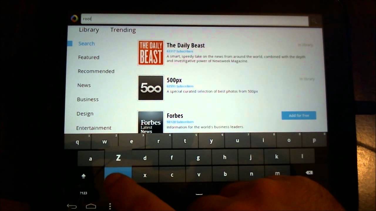 Google Currents App for Android on the HP Touchpad Tablet - YouTube