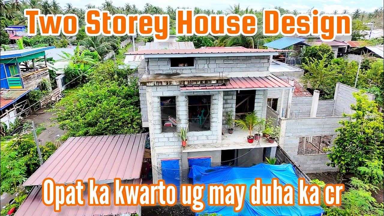 Two Storey House Design || Opat ka kwarto ug naay duha ka CR || Project ...