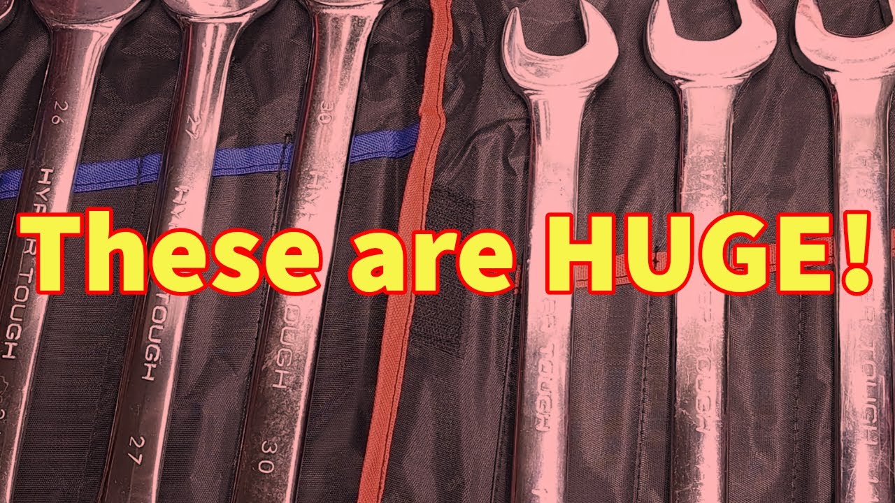 HyperTough Extra Large Combination Wrench Set - SAE & Metric - YouTube