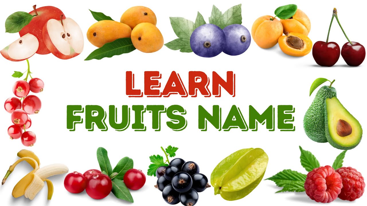 20 Fruit Names | Learn Fruit Names with Pictures | Learn English Words ...