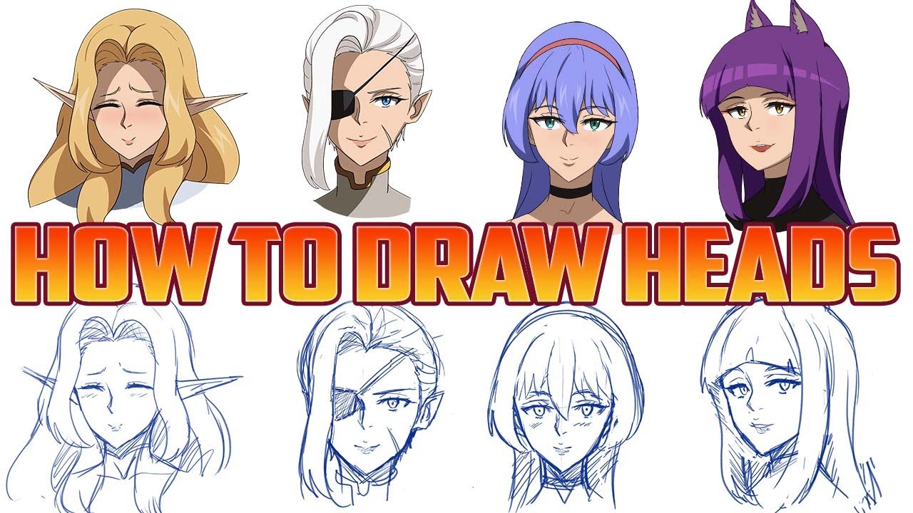 How to Draw Anime Heads | 3 Easy Methods (Vaygren LT Characters) - YouTube