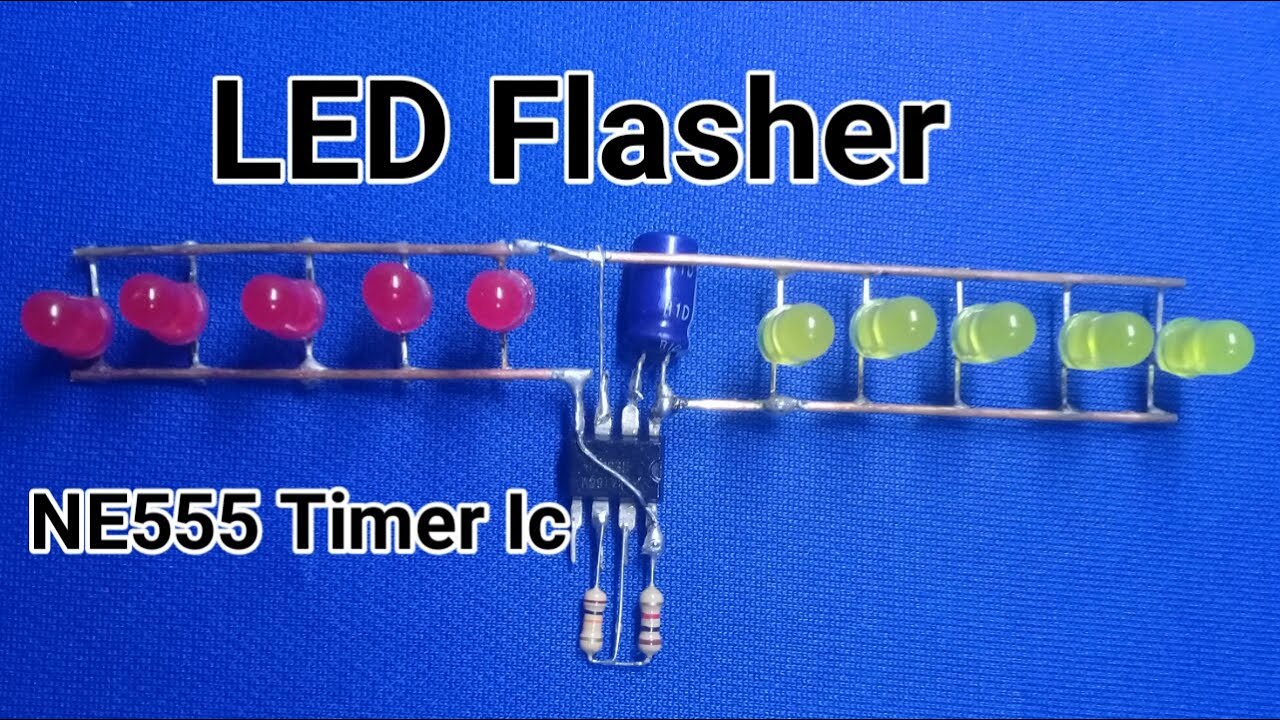 how to make a led flasher with 555 timer ic - YouTube
