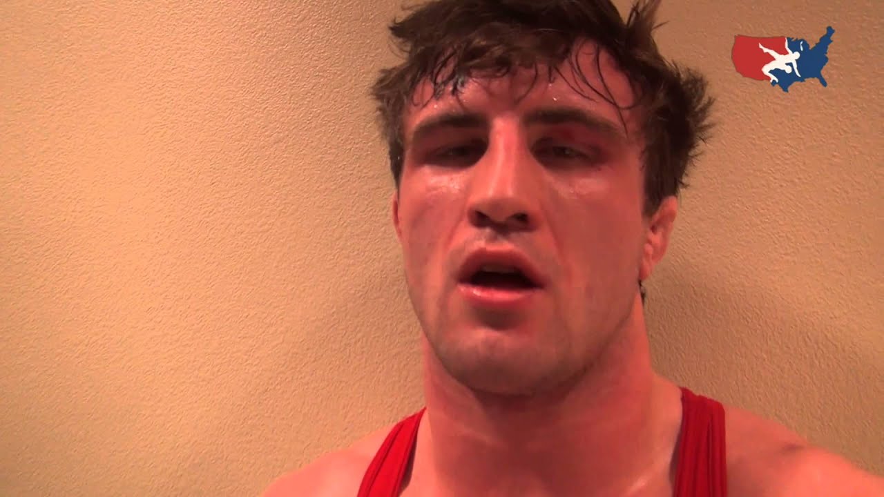 Gabe Dean (Cornell) after 184 lbs. NCAA quarterfinals victory - YouTube